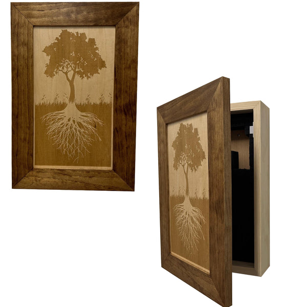 Hidden Gun Storage Tree Roots Silhouette Concealment Shelf Armadillo